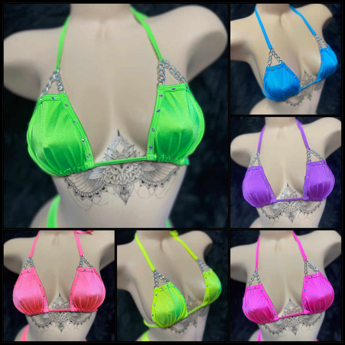 Chain Tri Top W/ Rhinestones – The Sultry Vixen