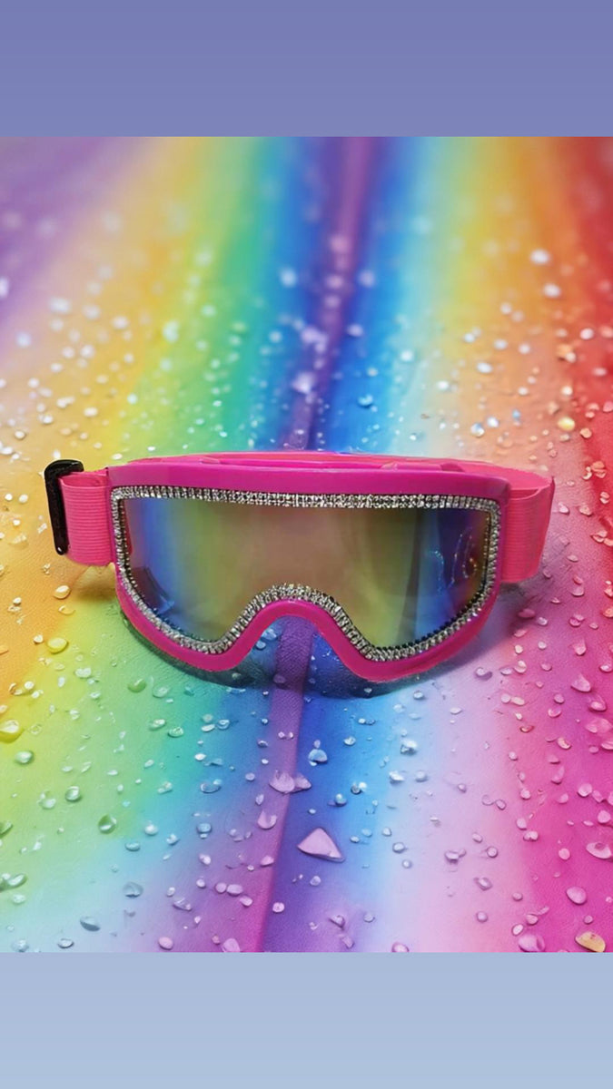 Hot Pink & Rhinestone Baddie Goggles – The Sultry Vixen