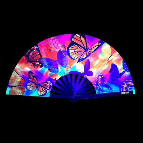 Butterfly Garden Super Blacklight Reactive Folding Fan – The Sultry Vixen